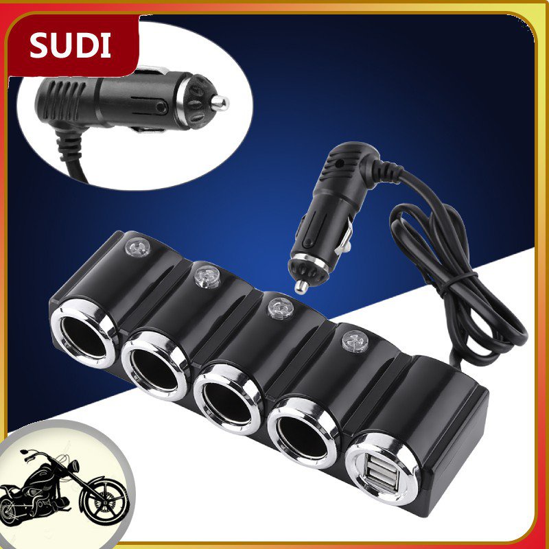 [Ready now] 6in1 120W Multi Socket Car Cigarette Splitter 4 Way 12V ...