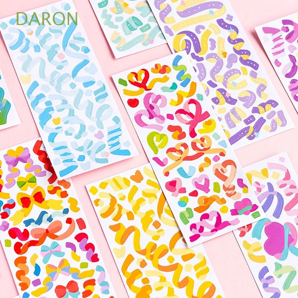 DARON Stationery Ribbon Sticker Colorful Decoration Stickers Rainbowsky ...