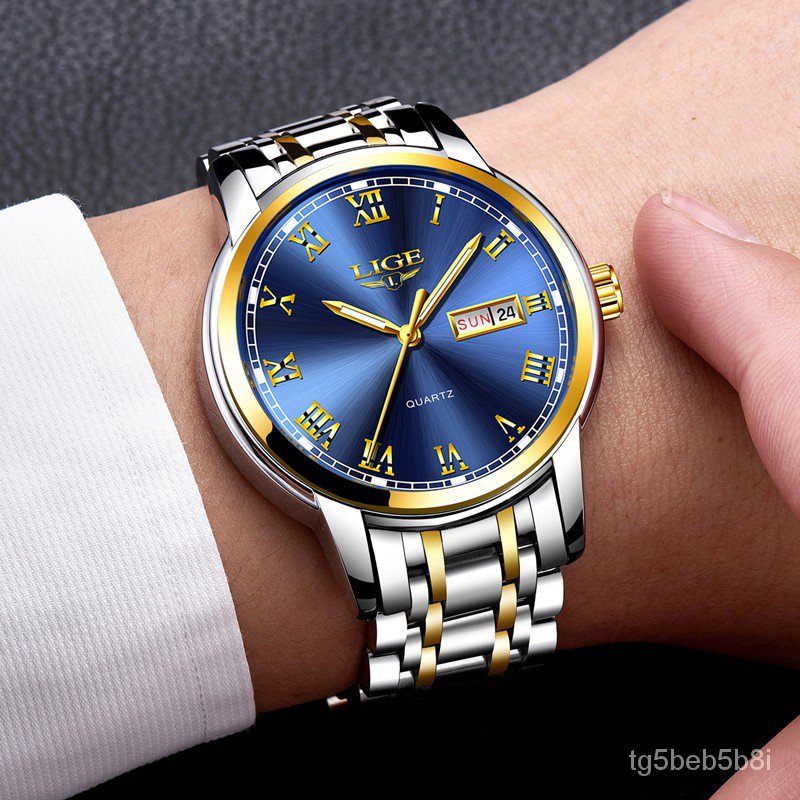 Fashion Full Steel Watch Men Analog Quartz Waterproof Watch968uih H05F ...