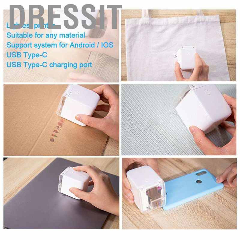 Dressit เครื่องพิมพ์อิงค์เจ็ทขนาดเล็กแบบพกพา 1200 Dpi - Puket Stores