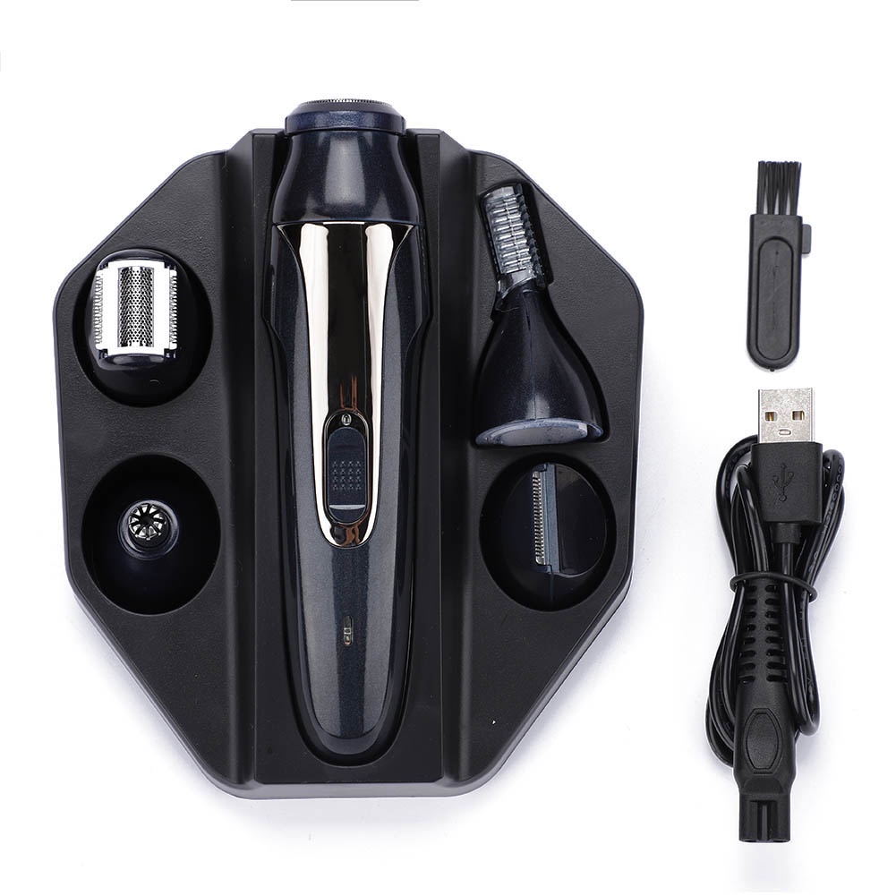 (Grey)Hair Trimmer 5-In1 Portable Electric Shaving Nose Ear Beard Hair ...
