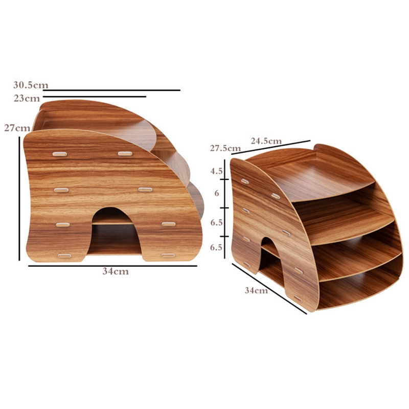 [M5 COD]Creative A4 Desktop File Holder Storage Box Decorative Wood ...