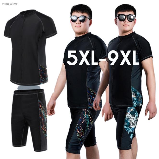 สินค้าเฉพาะจุดชุดว่ายน้ำชายไซส์ใหญ่ 4XL-9XL เสื้อกางเกง สีดำ ลายจุด ลาย ...