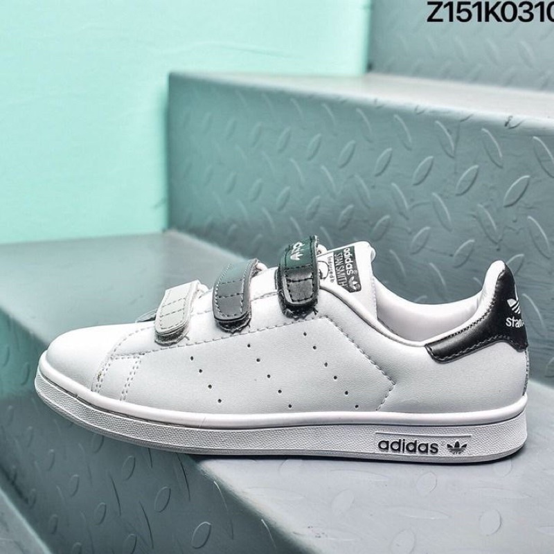 พร้อมส่ง️ADIDAS STAN SMITH VELCRO WHITE BLACK GRADIENT PREMIUM ...