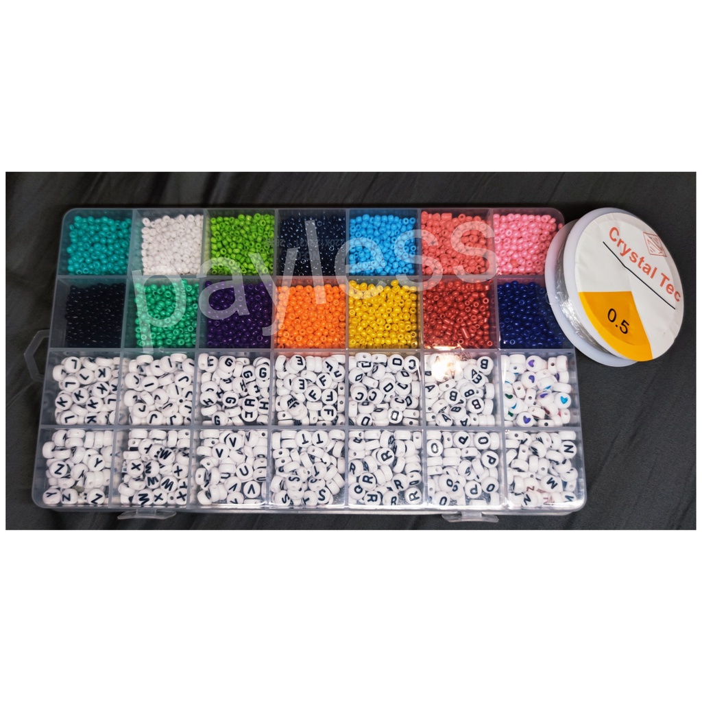 ใหม่ NEW ชุดร้อยลูกปัด ชุดลูกปัด DIY 28 ช่อง มีมากกว่า 5000 เม็ดในกล่อง ...