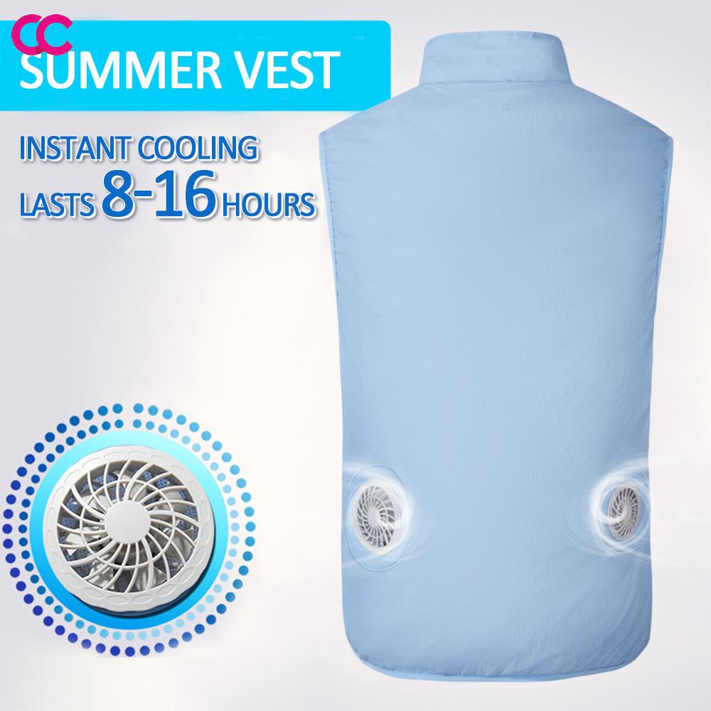 [Ready Stock] No Power Bank Summer Fan Cooling Vest Air Conditioning ...
