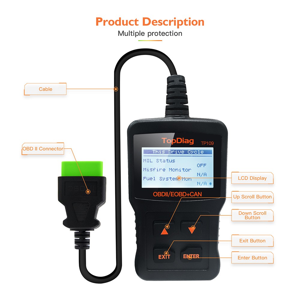 tp 109 obd 2 เครื่องสแกนเนอร์รถยนต์ eobd - superengine8.th - ThaiPick