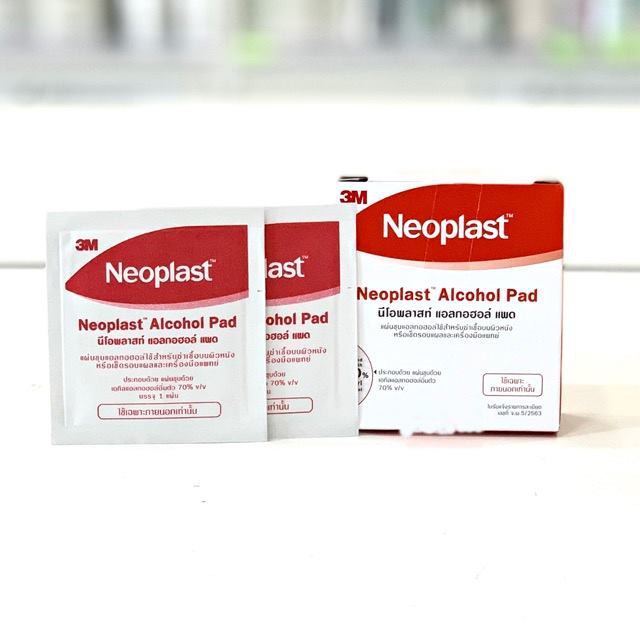 3M Neoplast Alcohol Pad นีโอพลาสท์ แอลกอฮอล์ แพด แผ่นชุบแอลกอฮอล์ ฆ่า ...