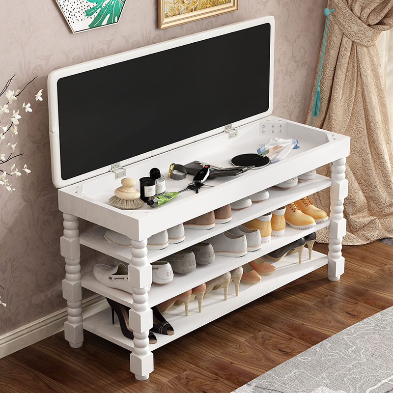 Simple Modern Shoe Rack Simple Household Solid Wood Shoe Changing Stool ...