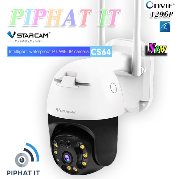 Vstarcam CS64 ความละเอียด 3MP(1296P) กล้องวงจรปิดไร้สาย กล้องนอกบ้าน Outdoor Wifi ภาพสี มีAI ...