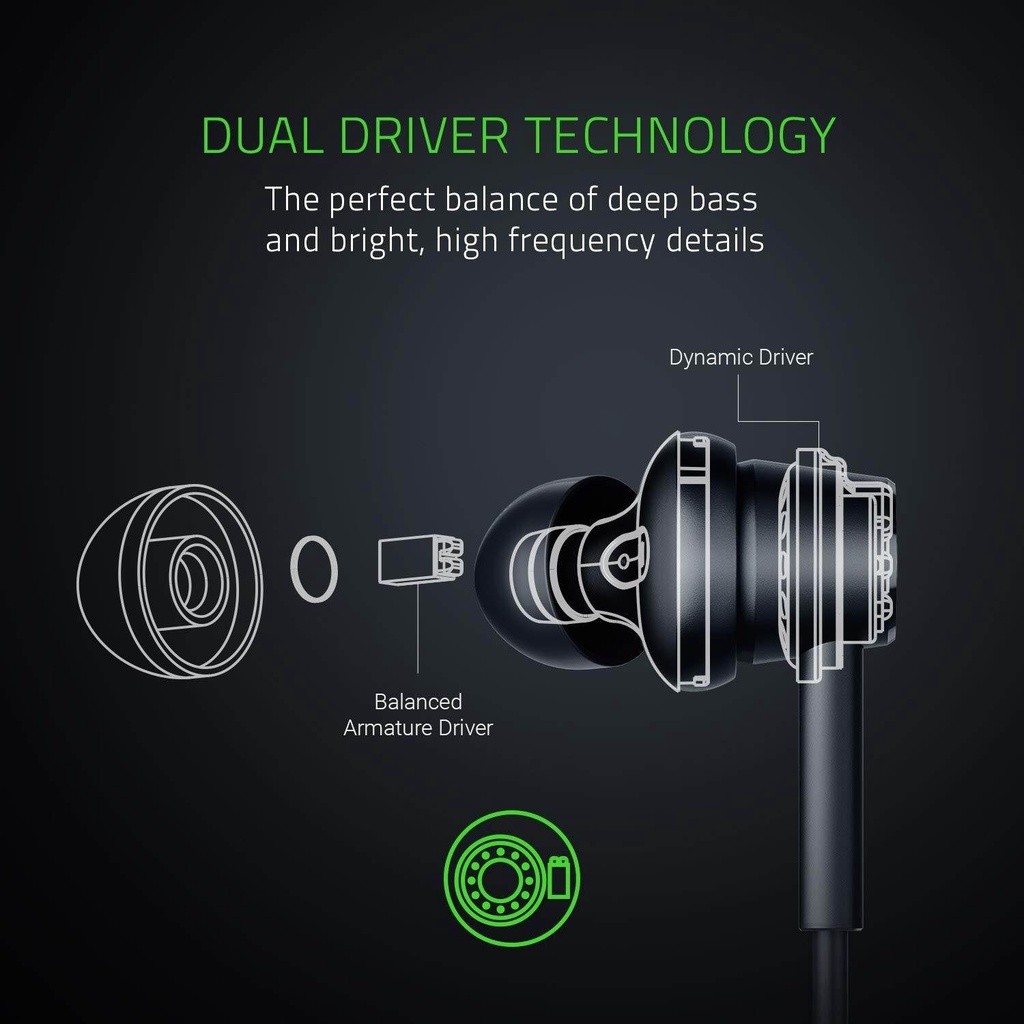 หูฟัง Razer Hammer Head Duo หูฟังพร้อมไมโครโฟนสําหรับเล่นเกม 3.5 มม. ...