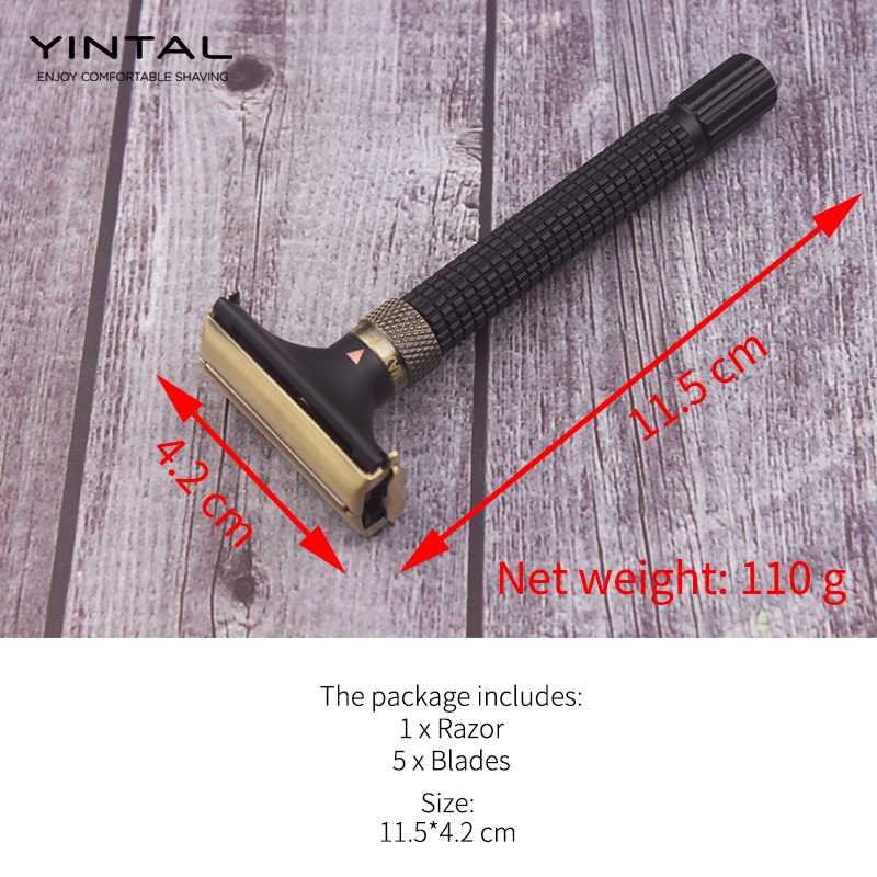 YINTAL Adjustable Butterfly Open Double Edge Safety Razor 3 Colors ...