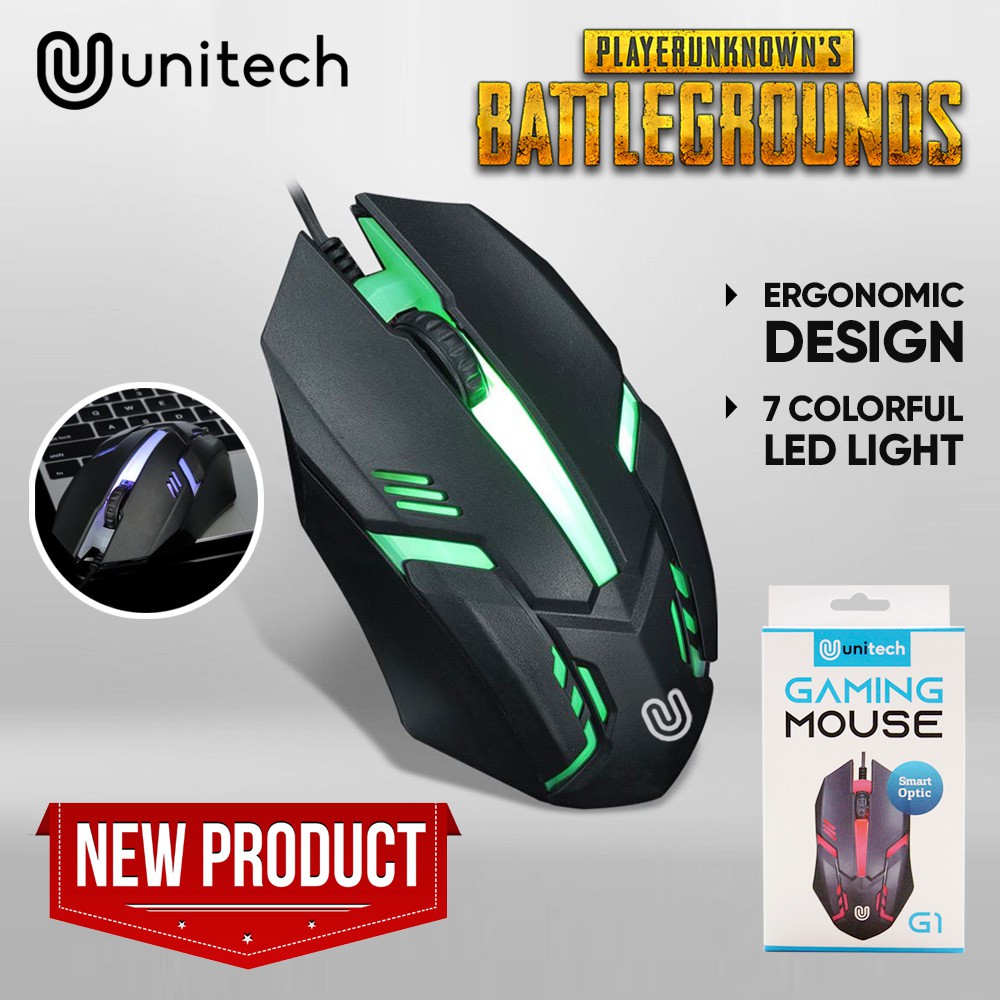 Unitech เมาส์เล่นเกม Kabel Usb G 1 800 Dpi โคมไฟ Led - rukang003.th ...