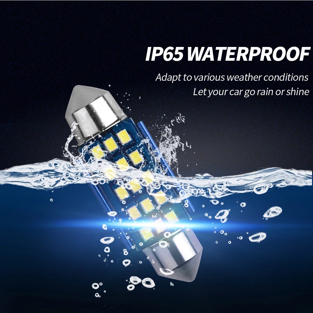 Yolo หลอดไฟ Led 6000k C5W C10W สําหรับติดป้ายทะเบียนรถยนต์ 31-36-39-41มม.SMD ไดโอดสีขาว 12V ...