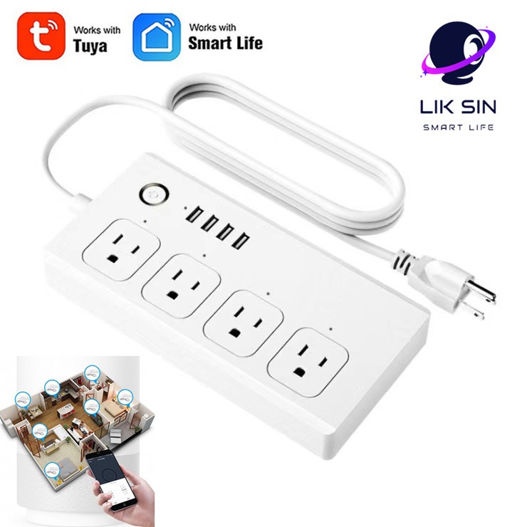 tuya ปลั๊ก8ch Smart Power Strip, SP-8C wiFi Power BarหลายOutletสายไฟUSB ...