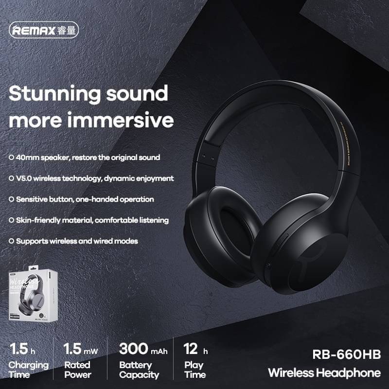 หูฟังบลูทูธ Bluetooth Headphone REMAX รุ่น RB-660HB - เสียงดี เบสแน่น ...