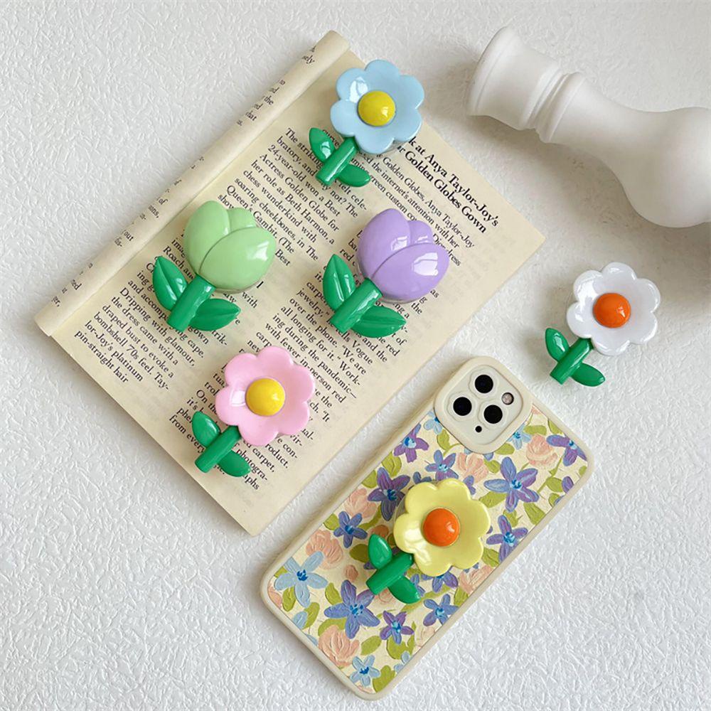 TOP Pretty Grip Stand Air Socket Phone Holder Tulip Flowers Cartoon ...