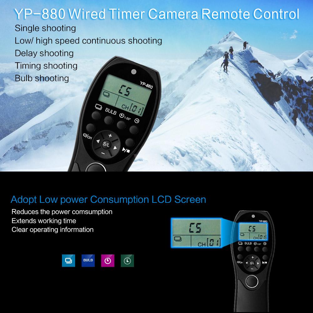 YouPro YP-880 DC2 Camera Wired Shutter Release Timer Remote Control LCD Display for Nikon D750 ...