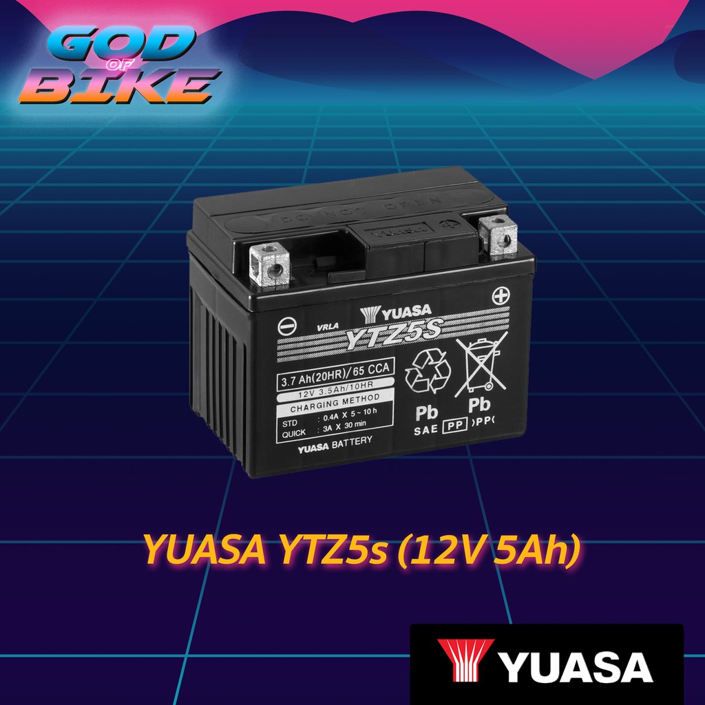 YUASA YTZ5S แบตเตอรี่แห้ง (12V 5 AH) Click110 WAVE FINO MSX SCOOPYi ...