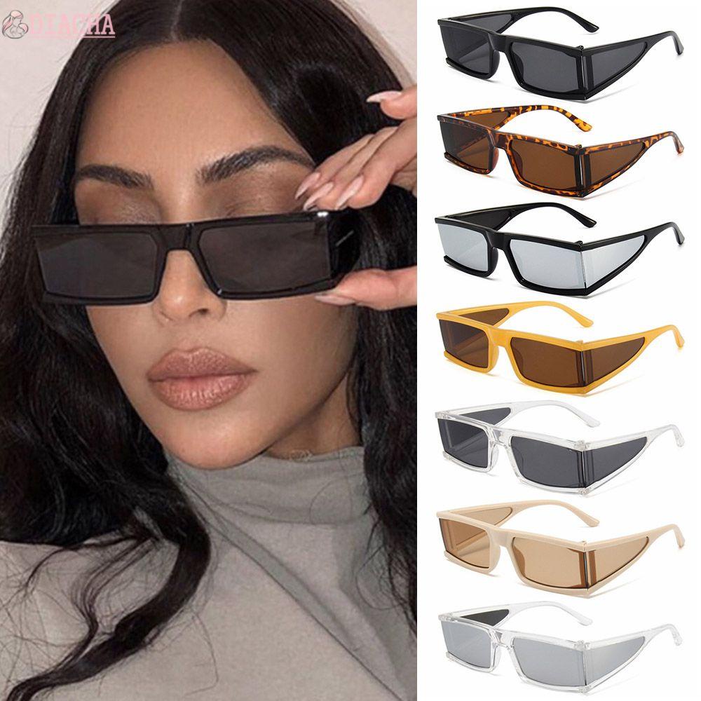 DIACHA Fashion Rectangle Punk Sunglasses for Women Small Sunglasses Sun ...
