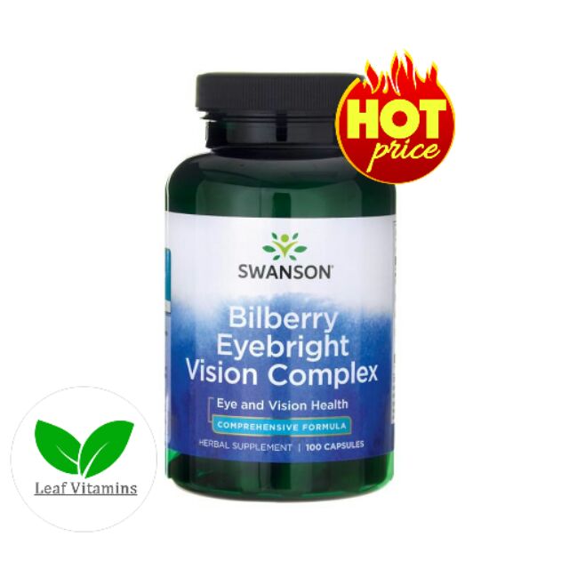 Swanson Premium Bilberry Eyebright Vision Complex / 100 Caps | Shopee ...