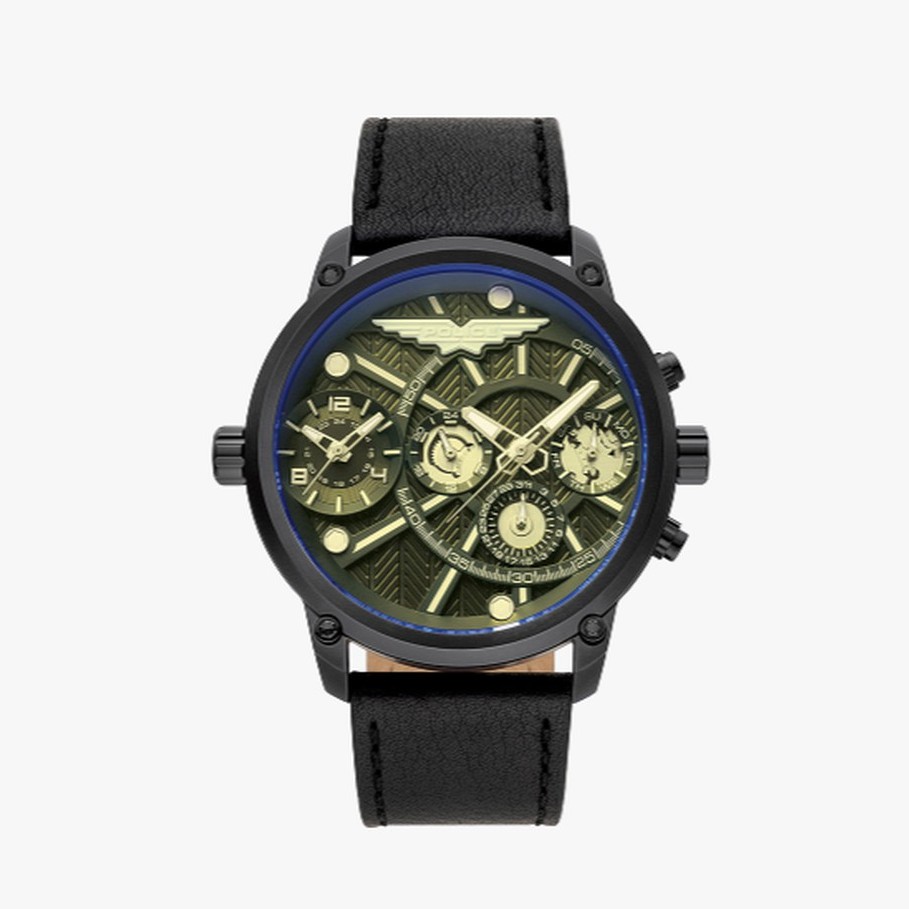 Police นาฬิกาข้อมือผู้ชาย Police ADDER black leather watch รุ่น PL ...