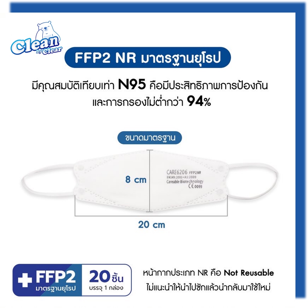 ขาว20ชิ้น FUXIBIO หน้ากากอนามัยทรงเกาหลี FFP2 มาตรฐานยุโรปทุกชิ้นบรรจุในซองปิดสนิทลดการปนเปื้อน ...