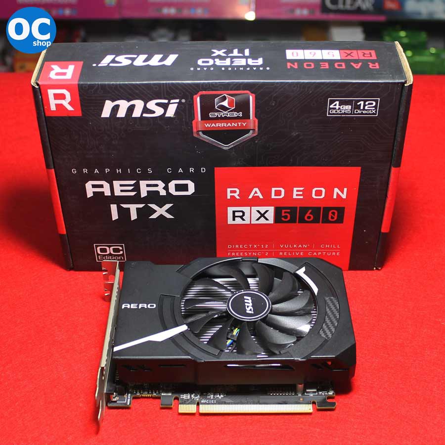 การ์ดจอ AMD RX 560/4GB MSI AERO ITX (OC/D5) สภาพดี มีประกัน ครบกล่อง ...