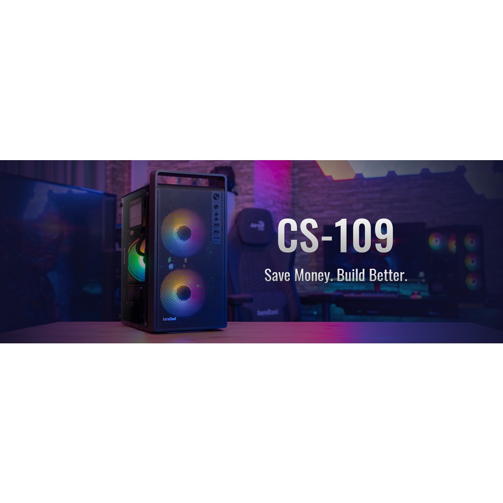 Aerocool CS-109 MINI TOWER CASEประกัน 1ปี (Motherboards Micro ATXmini ...