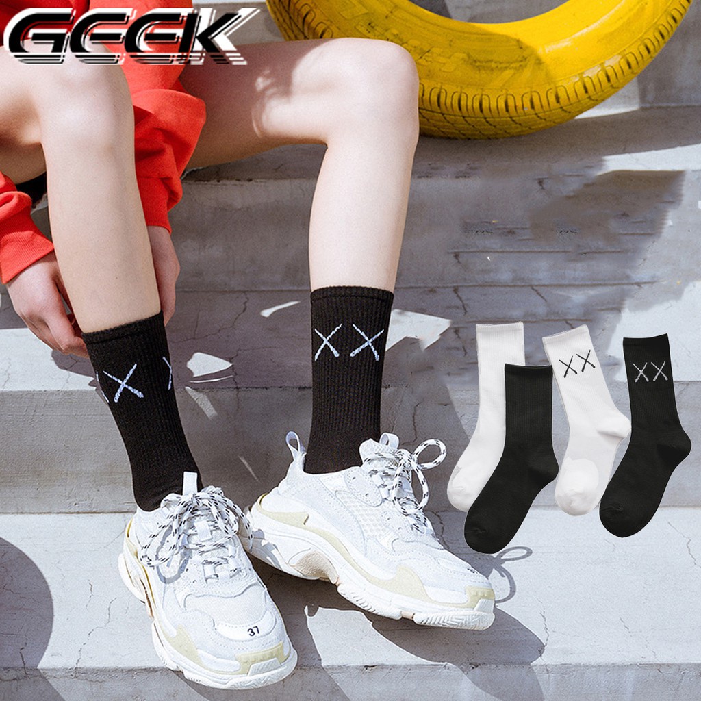 New Ladies Pure Cotton Sports Socks Breathable Compression Long Solid ...