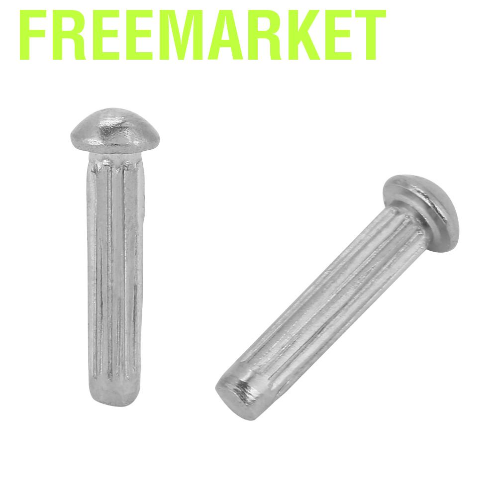 Freemarket 100pcs M2 Stainless Steel Round Head Knurled Shank Solid ...