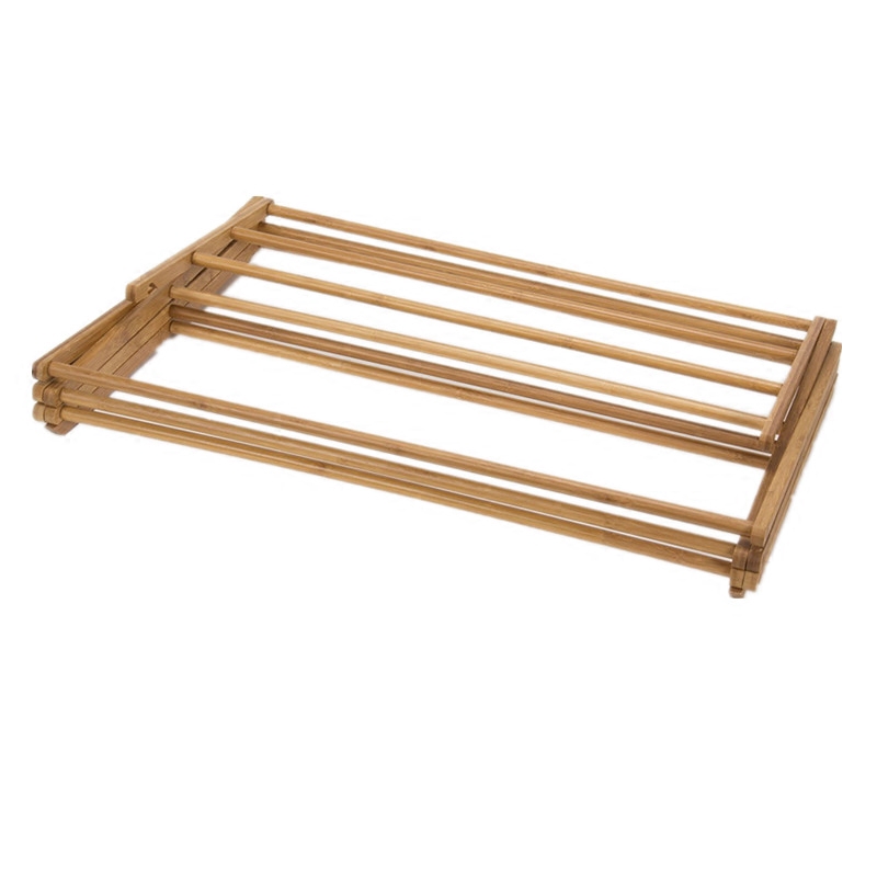 Floor Drying Rack Folding Solid Wood Balcony Indoor X-shaped ...