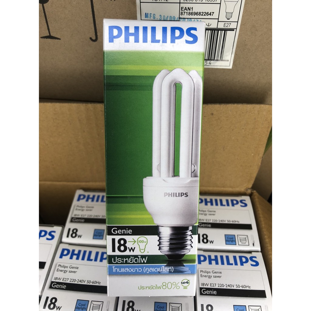 หลอดไฟ GENIE 18W PHILIPS E27 แสงขาว | Shopee Thailand