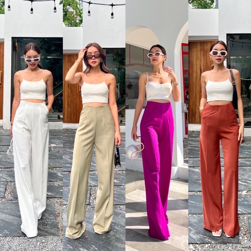 Norah basic high-waist pant ป้ายpromthong - poppy_shopping - ThaiPick