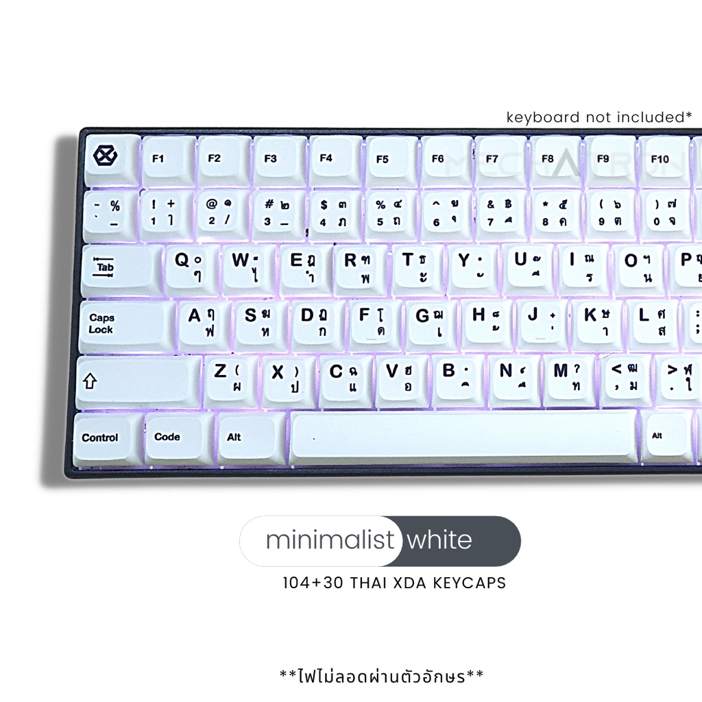 Thai Keycaps Minimalist White XDA Thai Keycap Set ปุ่มคีย์แคปภาษาไทย ...