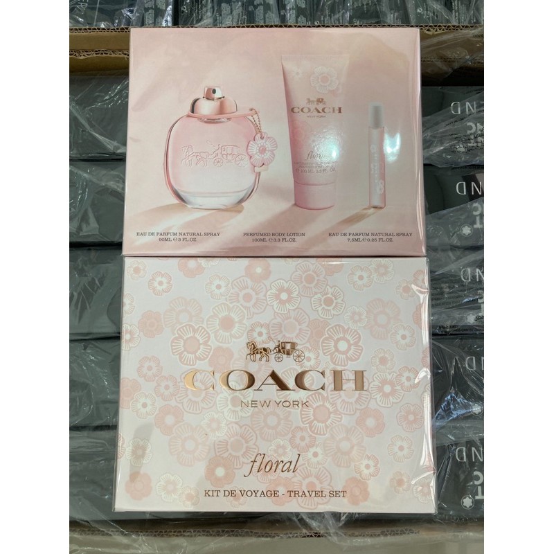 Set Coach Floral Eau de Parfum Kit De Voyage Travel Set 3 pcs. กล่องซีล ...
