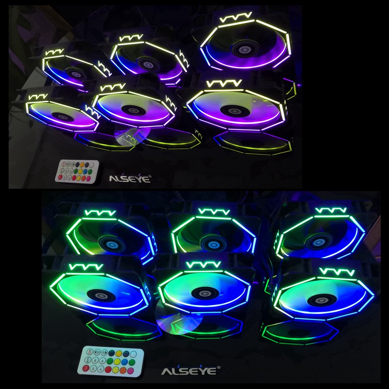 พัดลมคอมพิวเตอร์：ALSEYE 120mm C Fan Cooler Comuter RGB Fan with RF ...