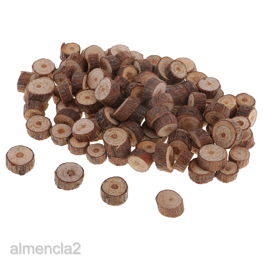 100 mini natural wood slices, wood slabs, rustic tree bark, wood branch ...