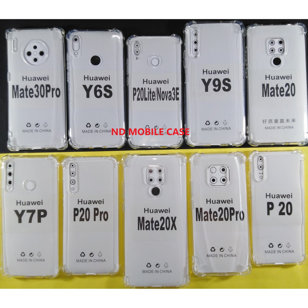 B-018 เคสกันกระแทก ใส Huawei Y7A Nova3i Nova4 Nova5T Nova7 Nova7se Y5p Y6p Y6s Y6 2019 Mate20pro ...