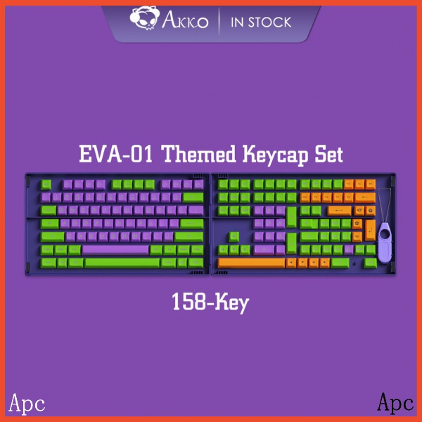 Akko Keycap Eva-01 158-Key Asa Profile Pbt Double-Shot Full-Shot ชุด ...