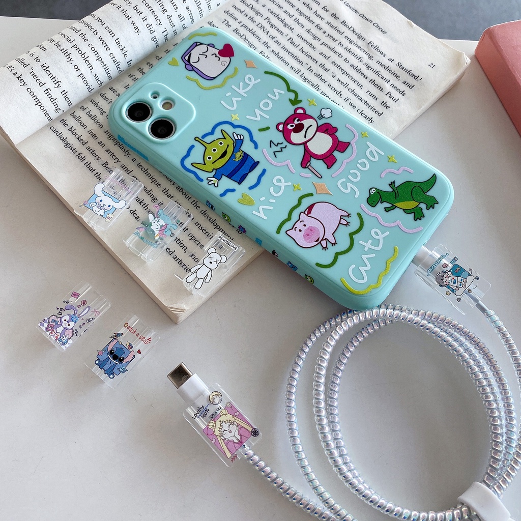 【ส่งจากไทย】Cable Bite TPU นิ่ม ที่กันสายหัก ลายการ์ตูน cable protector สำหรับ สายชาร์จ iP ...