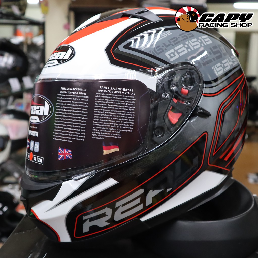 หมวกกันน็อค Real Helmets รุ่น T-Hawk Tech RED ((มีแว่นกันแดด ...