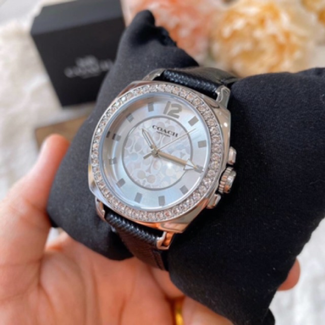 ️พร้อมส่ง Womens Coach #14503152 BOYFRIEND Silver Tone Glitz Watch ...