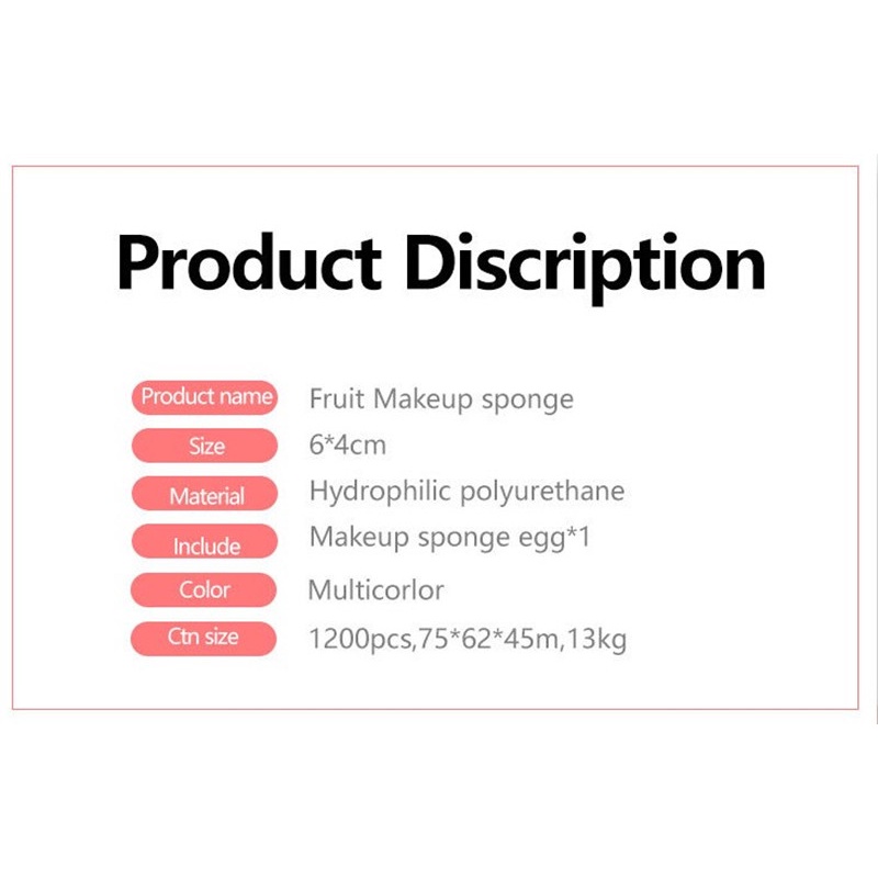 1PCS Fruit Shape Makeup Sponge Cosmetic Puff Foundation Mix Powder ...