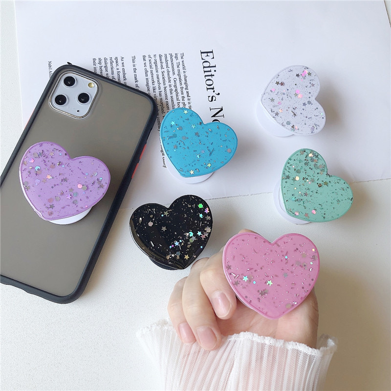 Griptok acrylic หัวใจ 6 สี Glitter popsocket การ์ตูนติดหลังมือถือ ที่ติดโทรศัพท์ กริ๊บต็อก ...