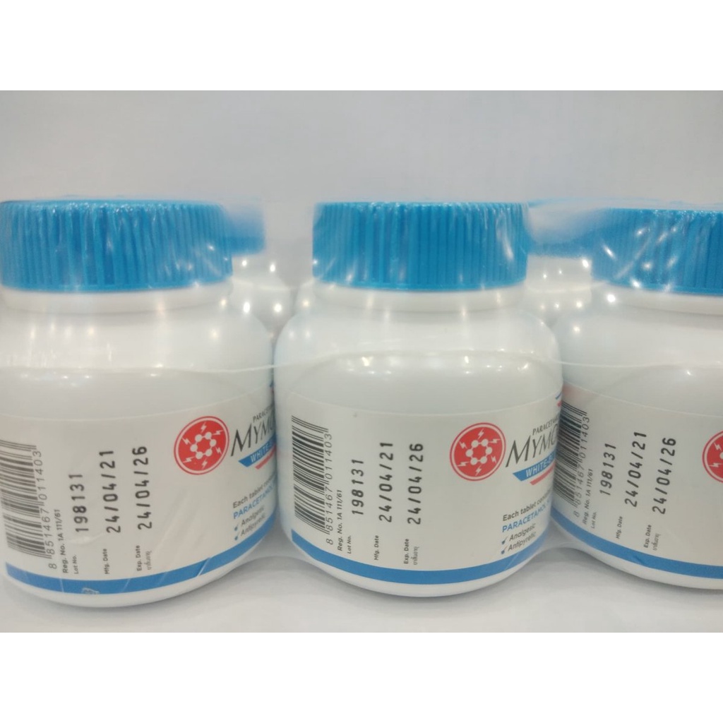 ((ส่งจากร้านยา))((1กระปุก ))((หมดอายุ2027))พาราฟ้า ขาว Mymol 500 mg ...