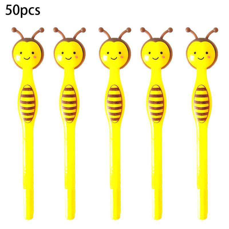 50PCS Cartoon Little Bee Gel Pen Creative Cute Stationery Student Black ...