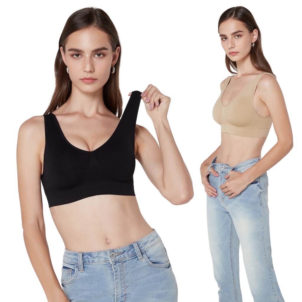 Cherilon Comfort Bra เสื้อใน เชอรีล่อน ไร้โครง เก็บเนื้อส่วนเกินด้านข้าง กระชับอกให้อวบอิ่ม ใส่ ...