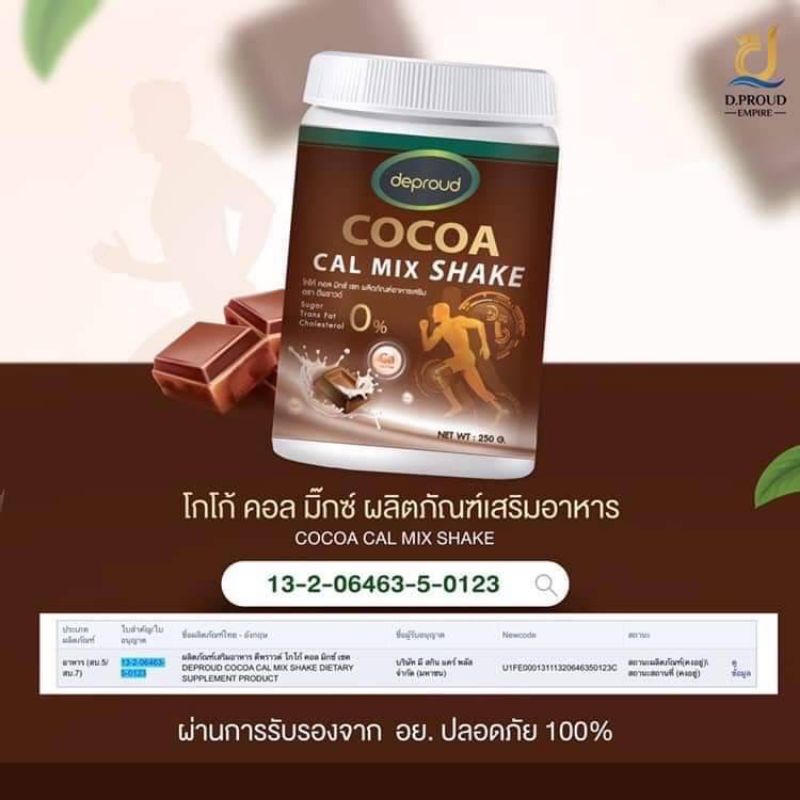 cocoa cal Mix shake โกโก้เพิ่มความสูง ขนาด 250 กรัม 3 ขวบทานได้ - manee ...