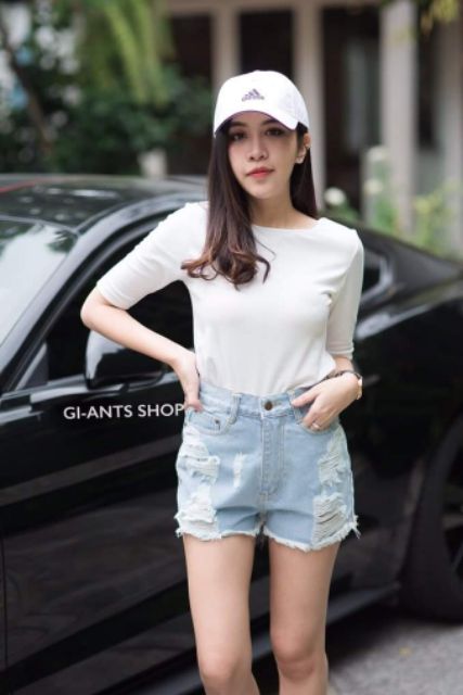 พร้อมจัดส่งป้าย GI-ANTS เสื้อคอปาดแขนศอก เนื้อผ้านุ่ม ใส่สวยใส่สบาย G81 - jiraporn.jubjang ...